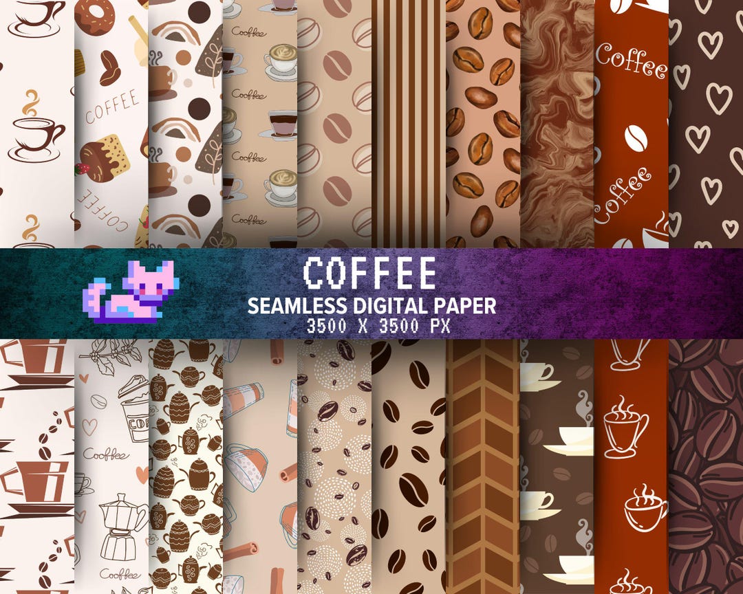 Vintage Coffee Digital Paper Pack: Scrapbook Backgrounds (instant ...