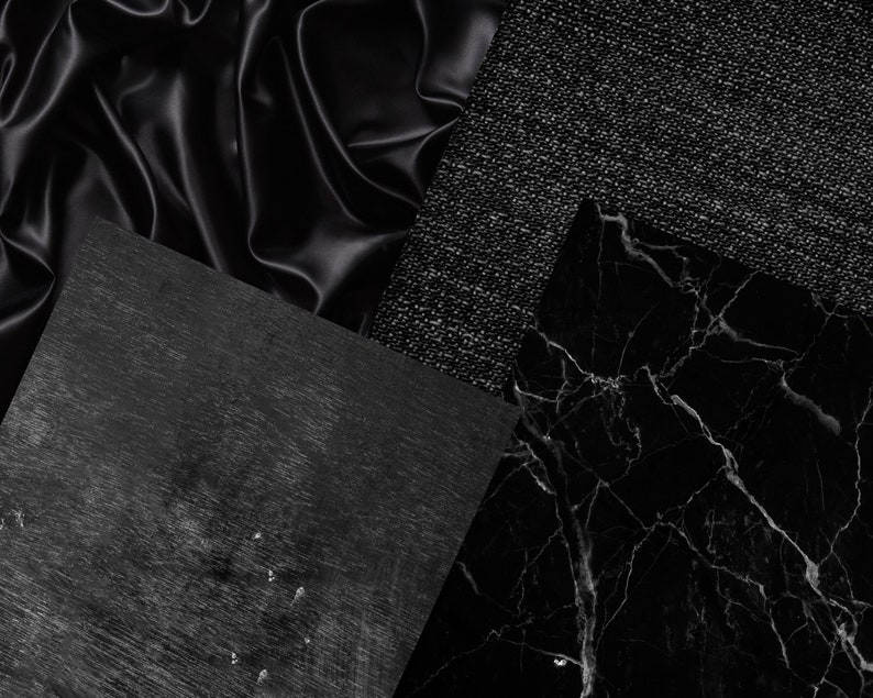 Black Textures Digital Paper Pack: Fabric, Glitter, Leather (20 JPG ...