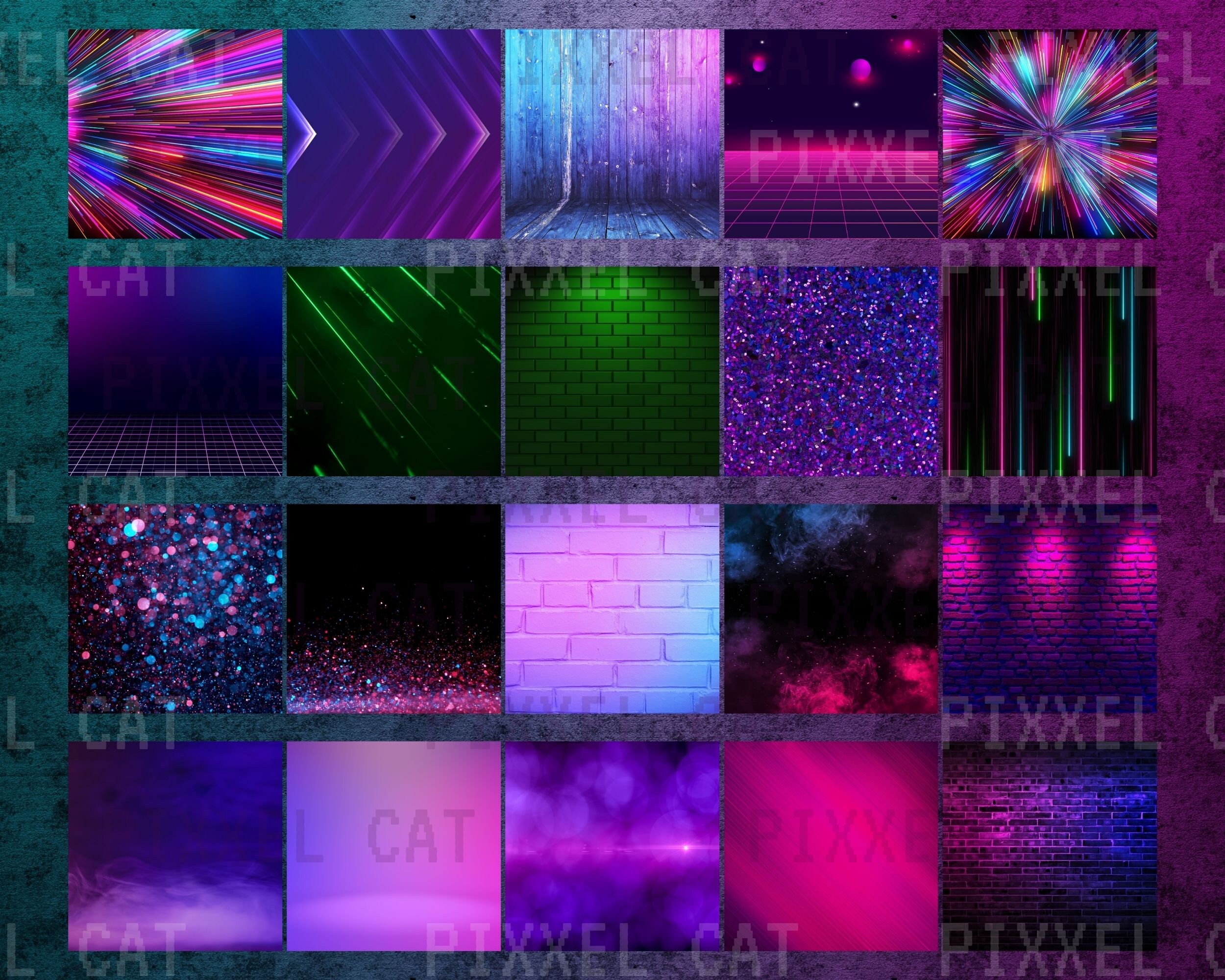 Neon Digital Paper: Glow in the Dark Backgrounds (20 JPG Files) - Etsy