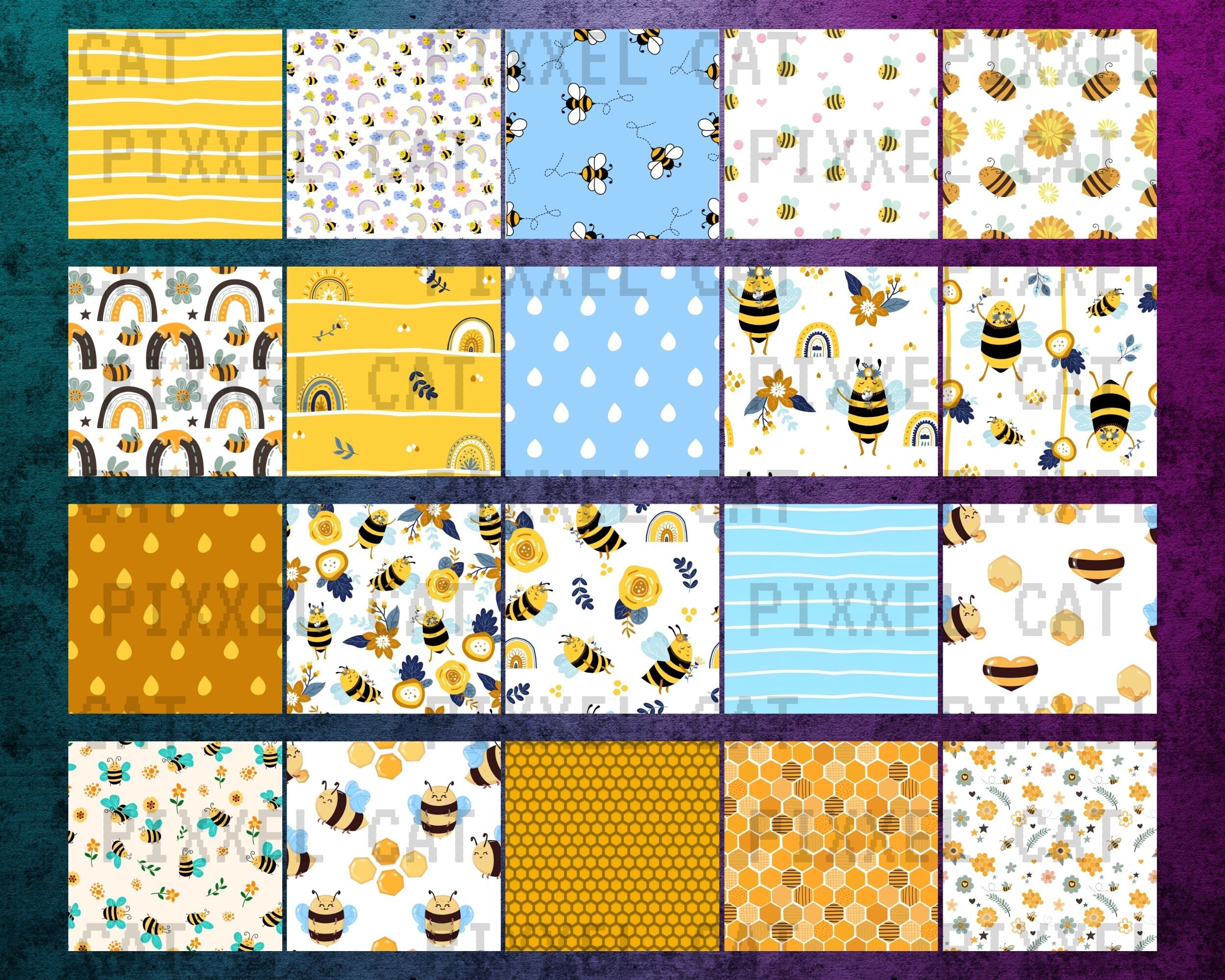 Bee Digital Paper, Honey Bee Digital Paper Set, Honeycomb Pattern Paper ...