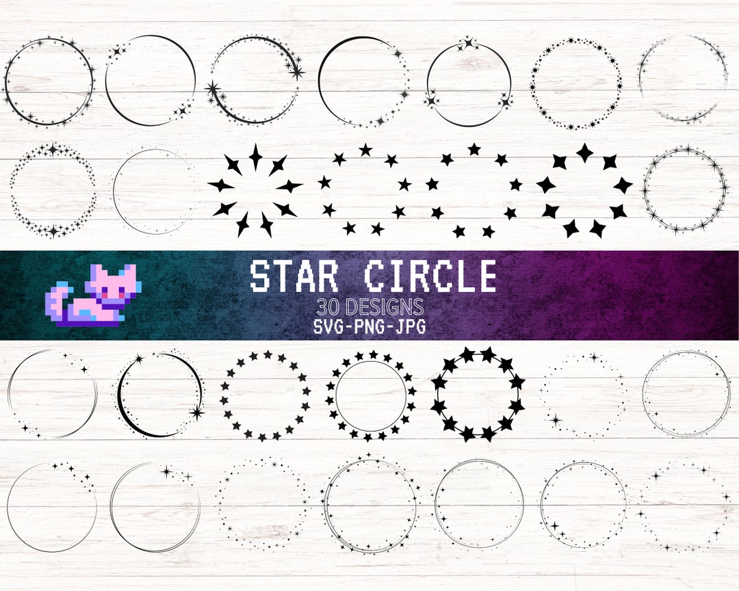 30 Stars SVG ,circle Star, Star SVG, Star PNG, Jpg Sparkle Star Clipart ...