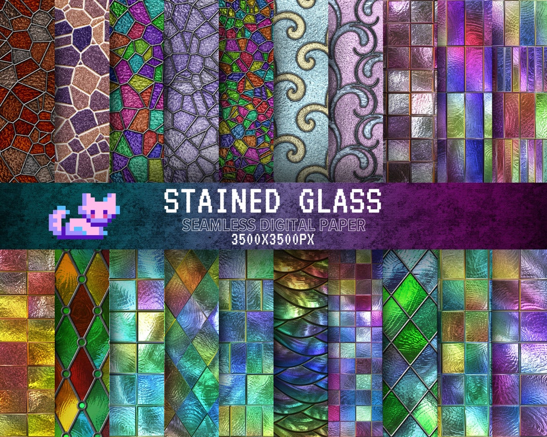 Stained Glass Seamless Patterns: 20 Digital Papers (3500x3500px) - Etsy