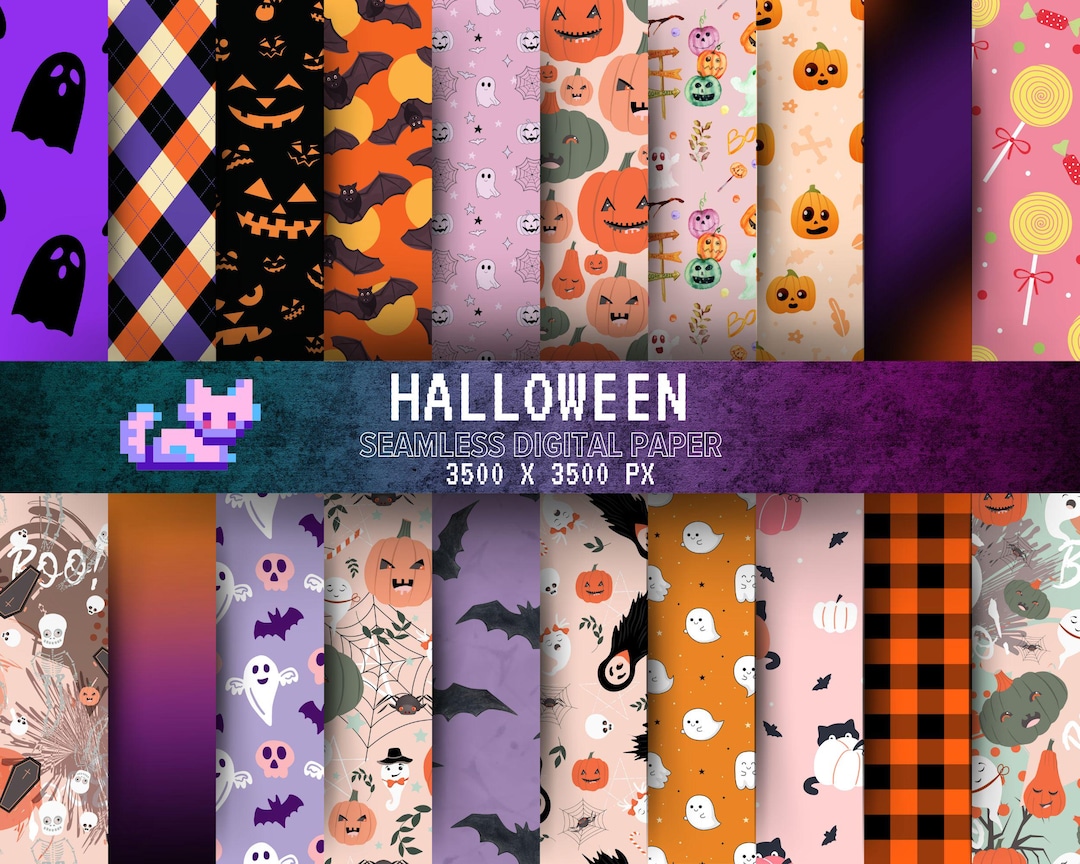 Halloween Digital Paper: Spooky Ombre Backgrounds With Jack-o-lanterns ...