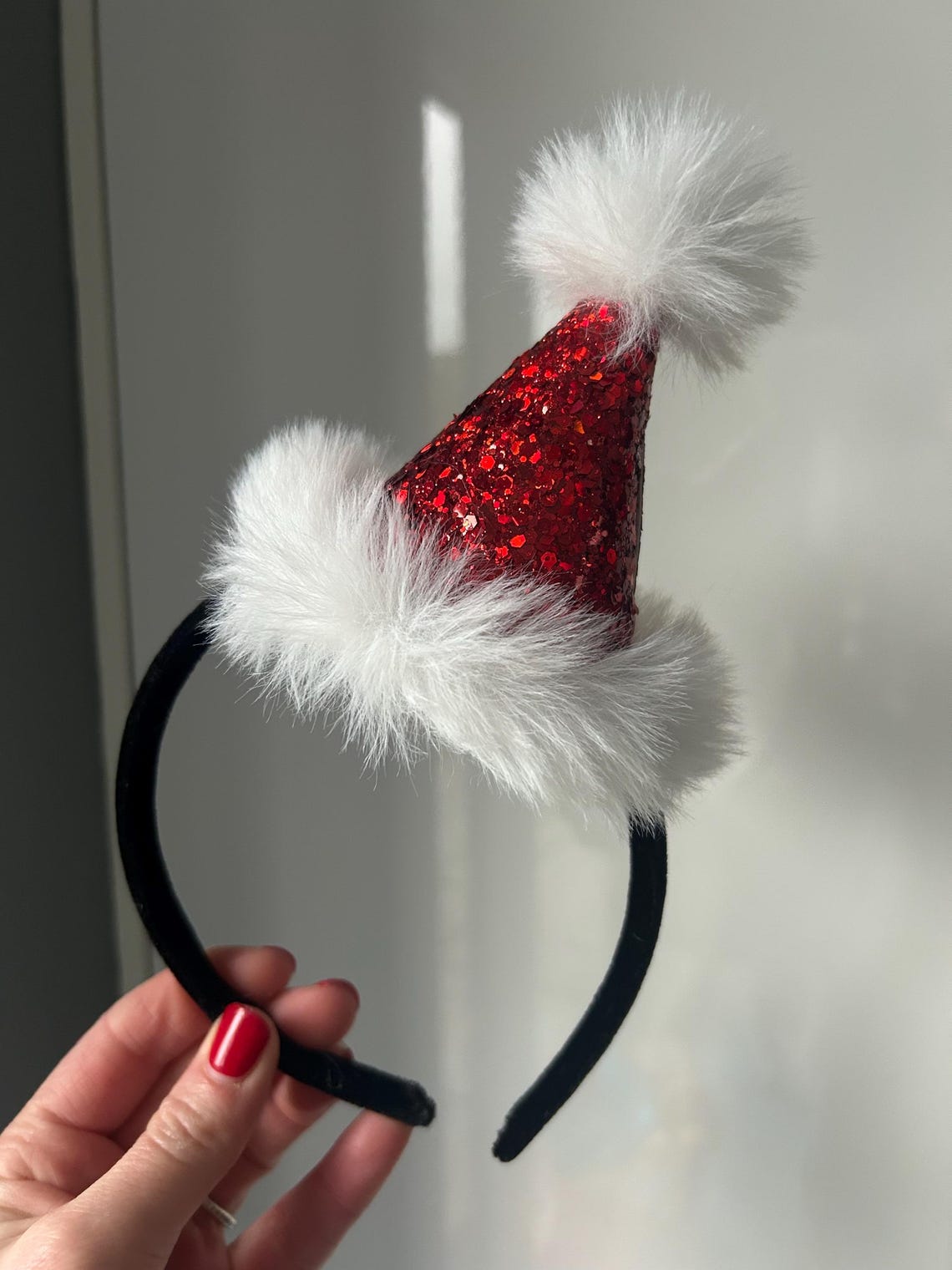Christmas Party Hat Santa Hat Headband Dolly Bow - Etsy