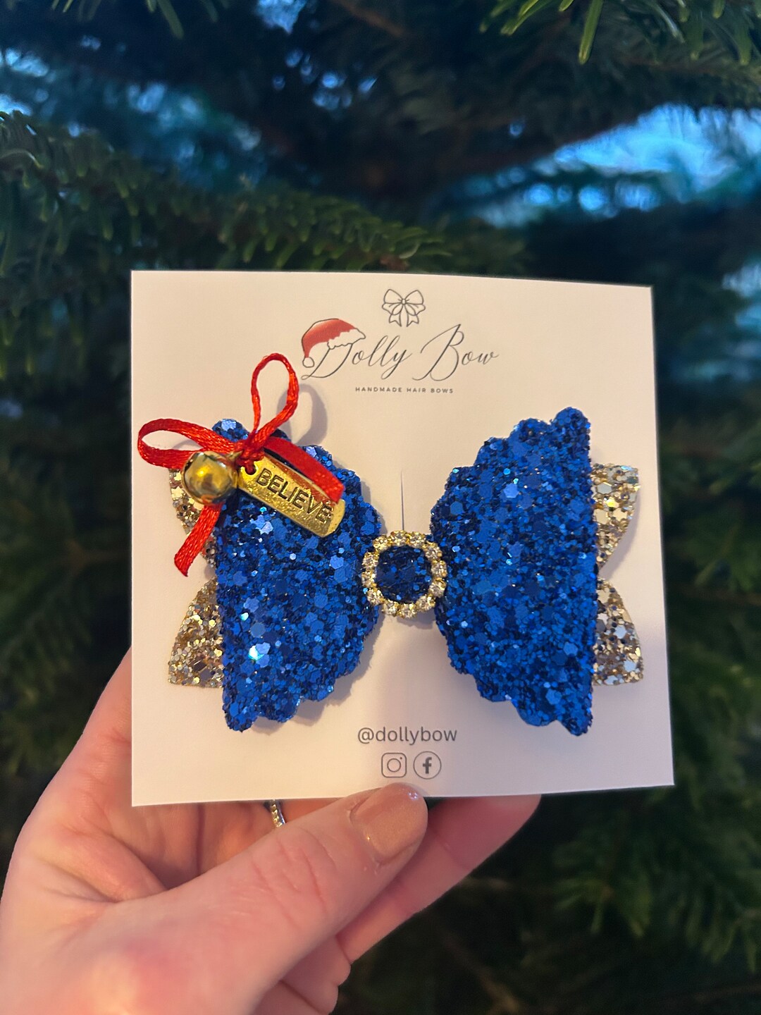 Polar Express Christmas Hair Bow Hair Clip Baby Headband Dolly Bow ...