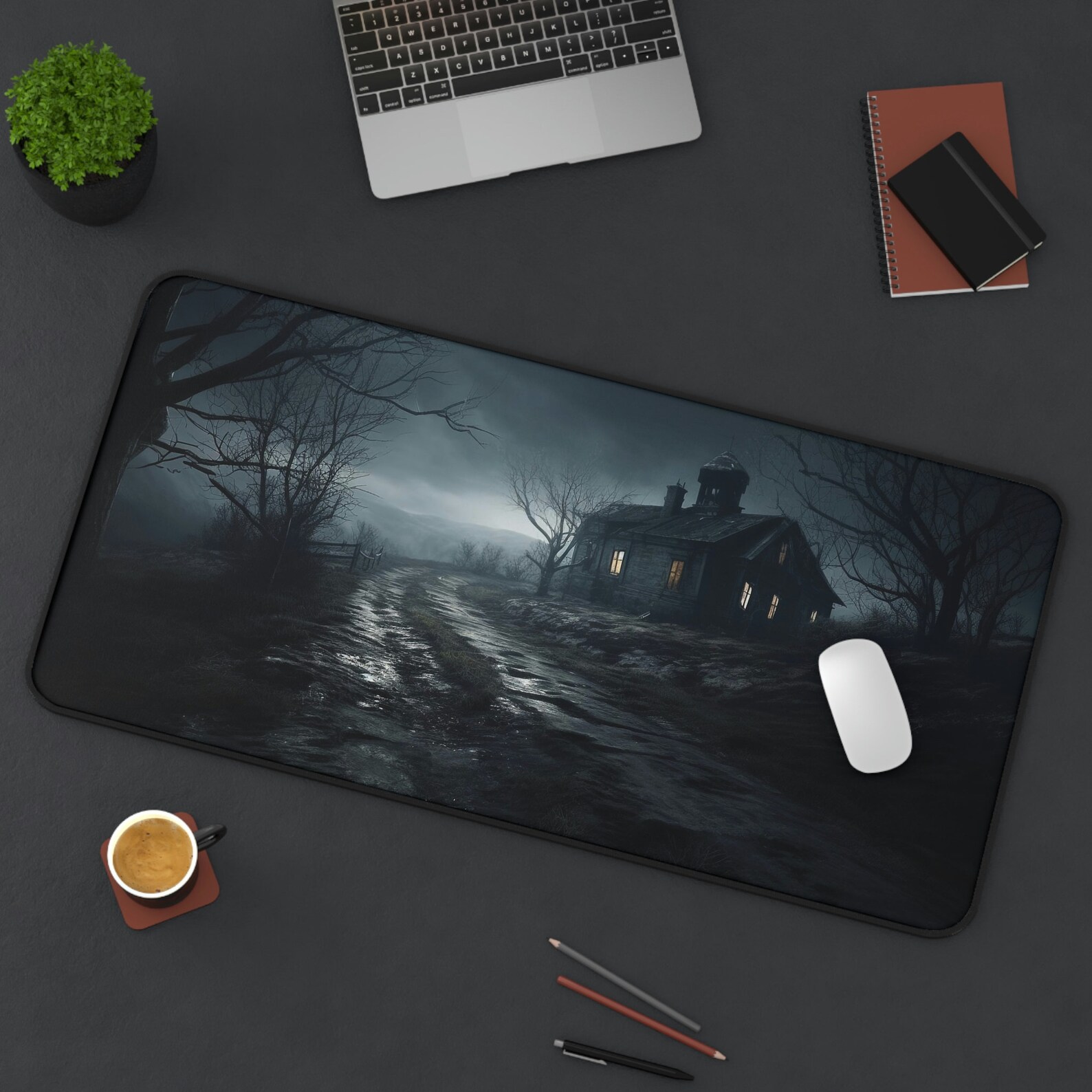 Desk Mat Dark Creepy Gothic House on A Hill Large Aesthetic - Etsy