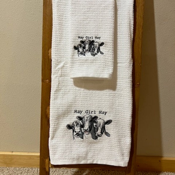 Cow Print Bath Towel - Etsy