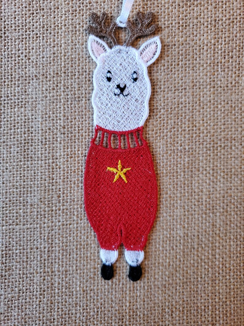 Adorable Embroider Lace Llama Christmas Ornaments, Christmas Ornaments ...