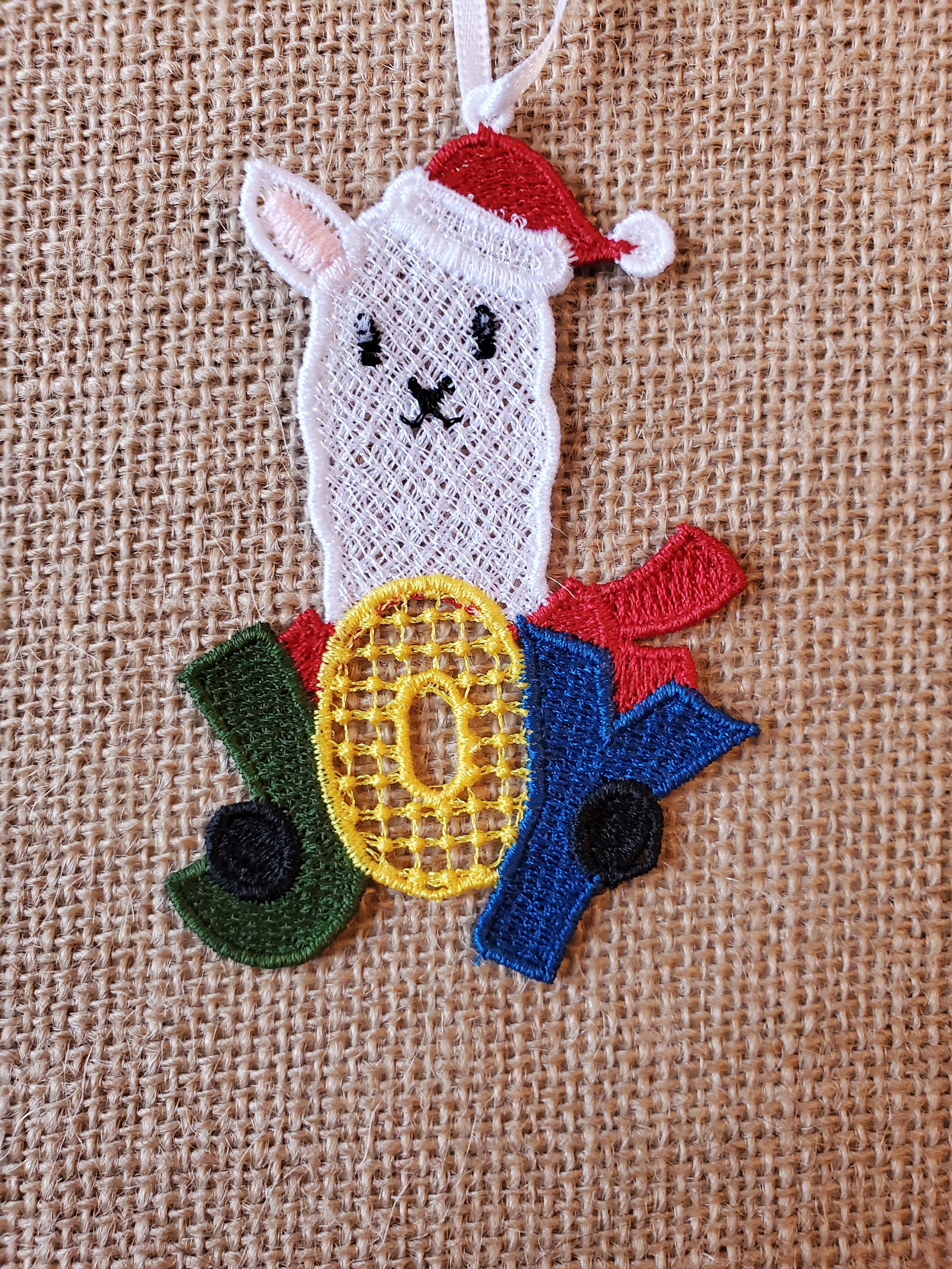 Adorable Embroider Lace Llama Christmas Ornaments, Christmas Ornaments ...