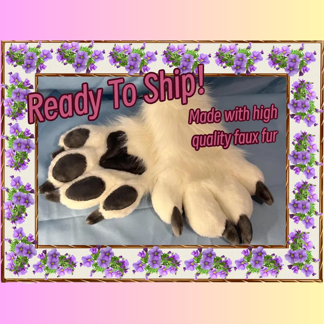 Premade Fursuit Furry Puffy Paws Ivory - Etsy