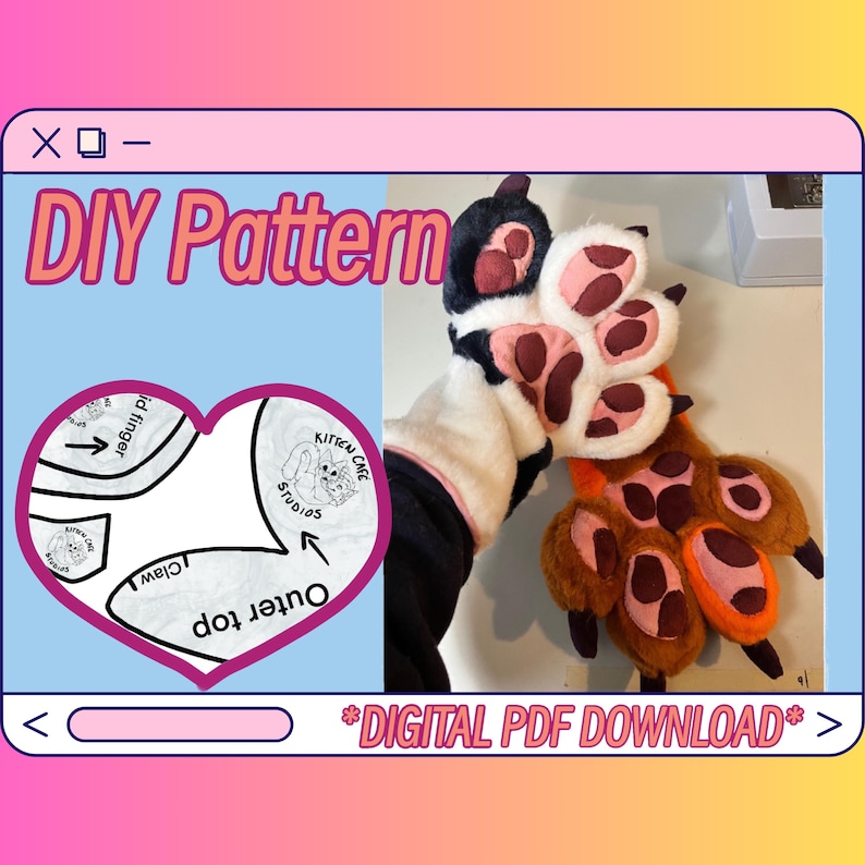 DIY Toony Feral Style Fursuit Puffy Paw PATTERN + TUTORIAL - Etsy Canada