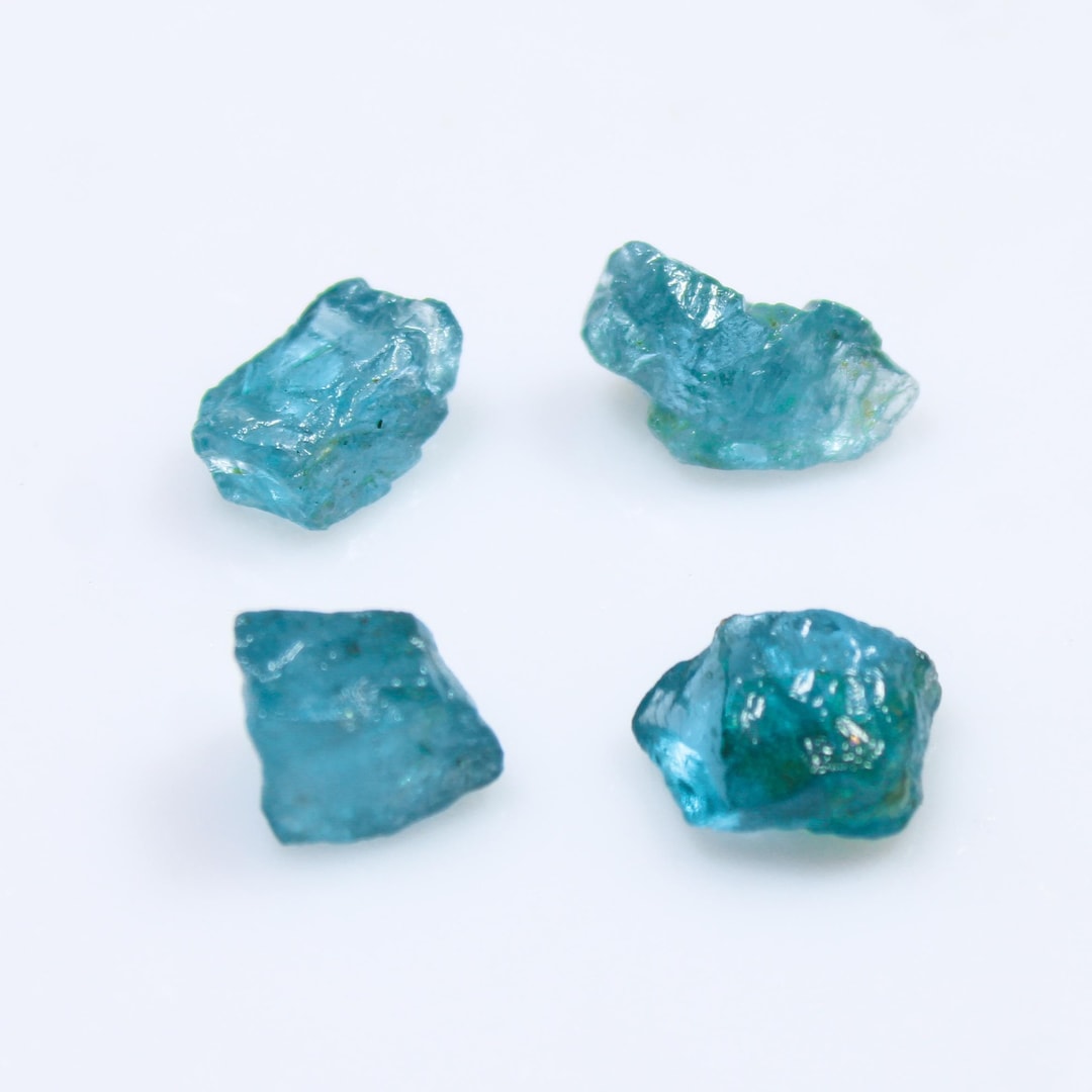 Natural Apatite Rough Stone 4 Pcs, 14.00 Carat Raw Apatite Crystal, Raw ...