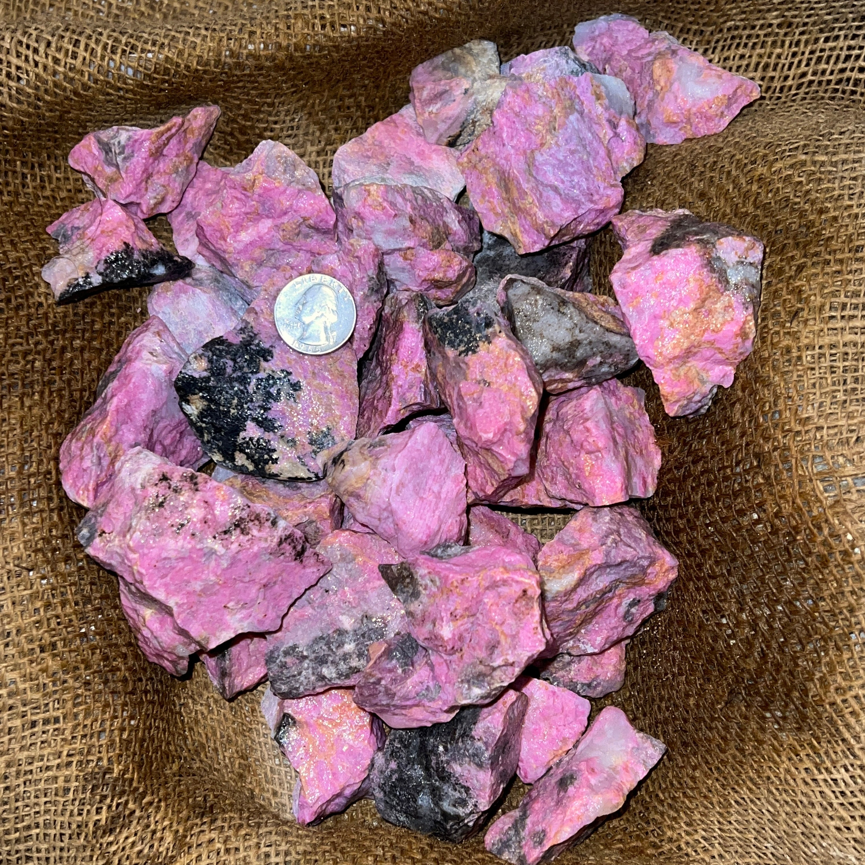 Big Sale!! 500 Carat Lots of PINK Rhodonite Rough Plus a FREE Faceted ...