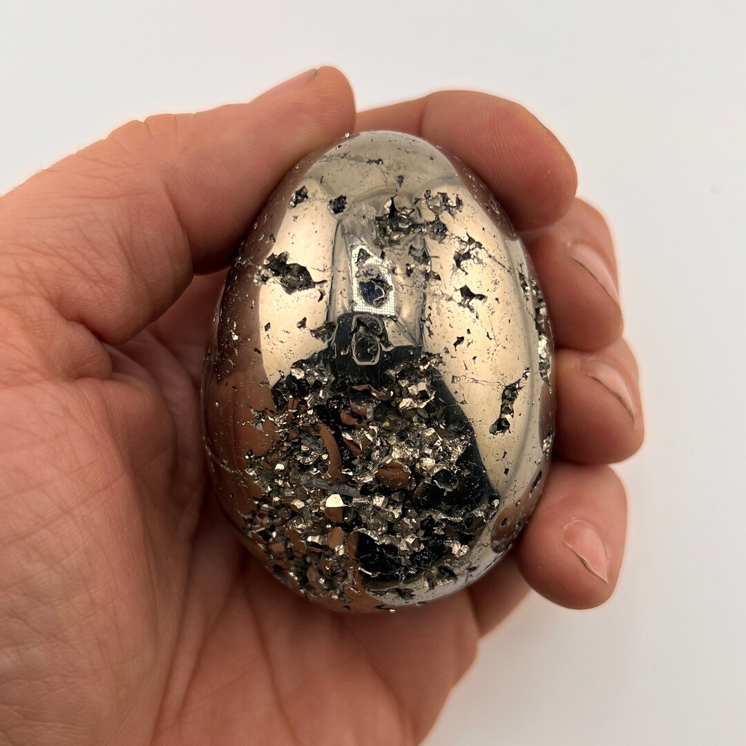 Winter Sale Pyrite Crystal Egg Cubic Pyrite Very Nice Size 2 - Etsy