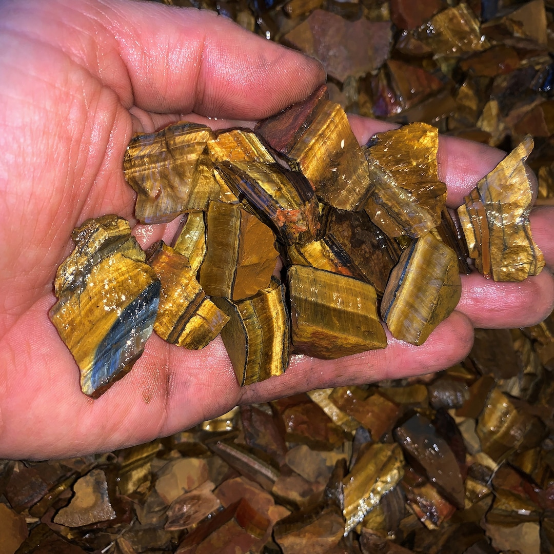 Big Sale!! SMALL Gold Tiger Eye Rough - 500 Carat Lots + a Free Faceted ...