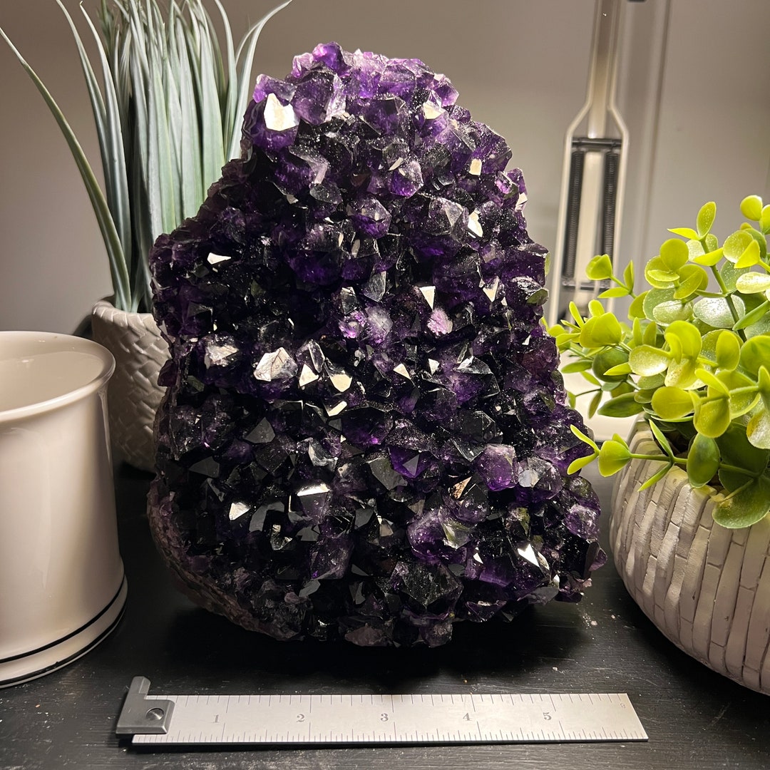Big Sale!! Amethyst Cut Base Size 7 (6-8 Lbs) Amethyst Druze Geode Home ...