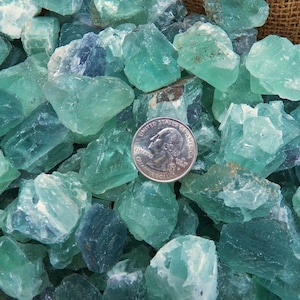 Big Sale!! 1000 Carat Lots of Green Fluorite Rough Plus a Free Faceted ...