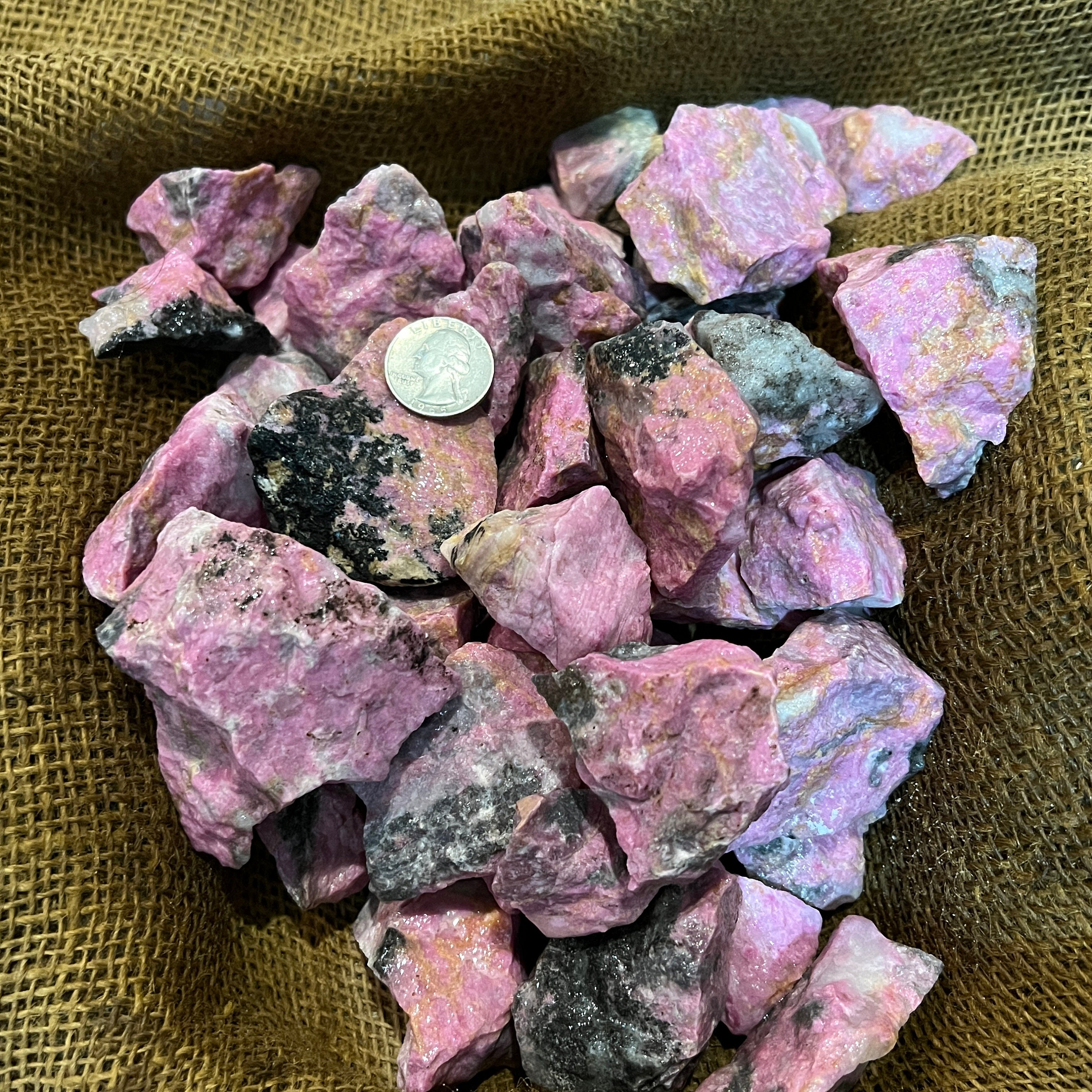 Big Sale!! 1000 Carat Lots of PINK Rhodonite Rough Plus a FREE Faceted ...