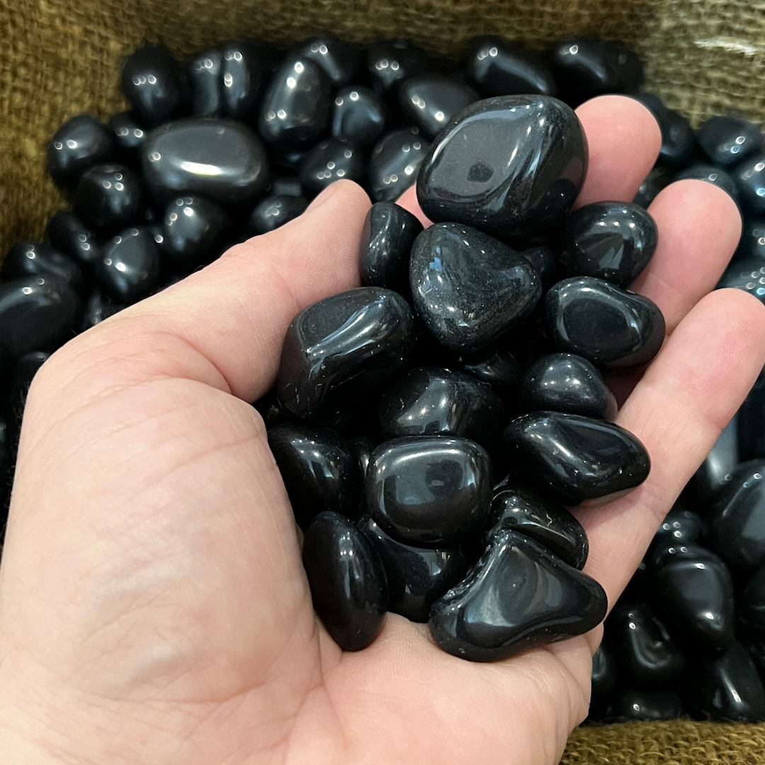 Winter Sale 1000 Carat Lots of Black Jasper TUMBLED POLISHED Gemstones ...