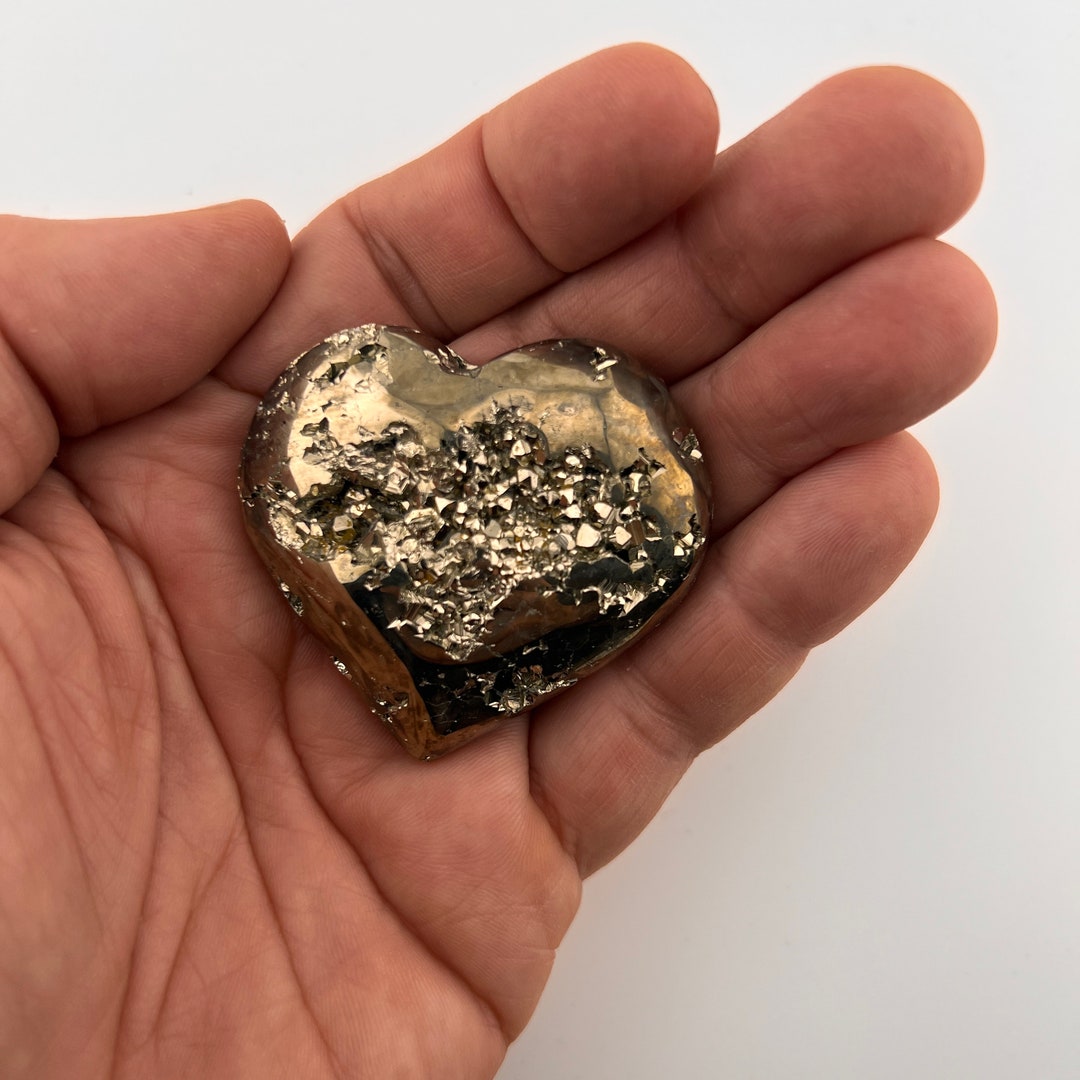 Big Sale!! Pyrite Crystal Heart - Cubic Pyrite - Very Nice Size #1 (2 ...