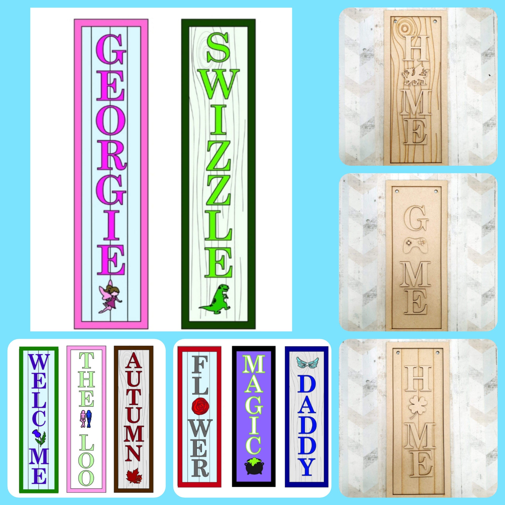 Word plaques with choice of embellishments personalised - Etsy
