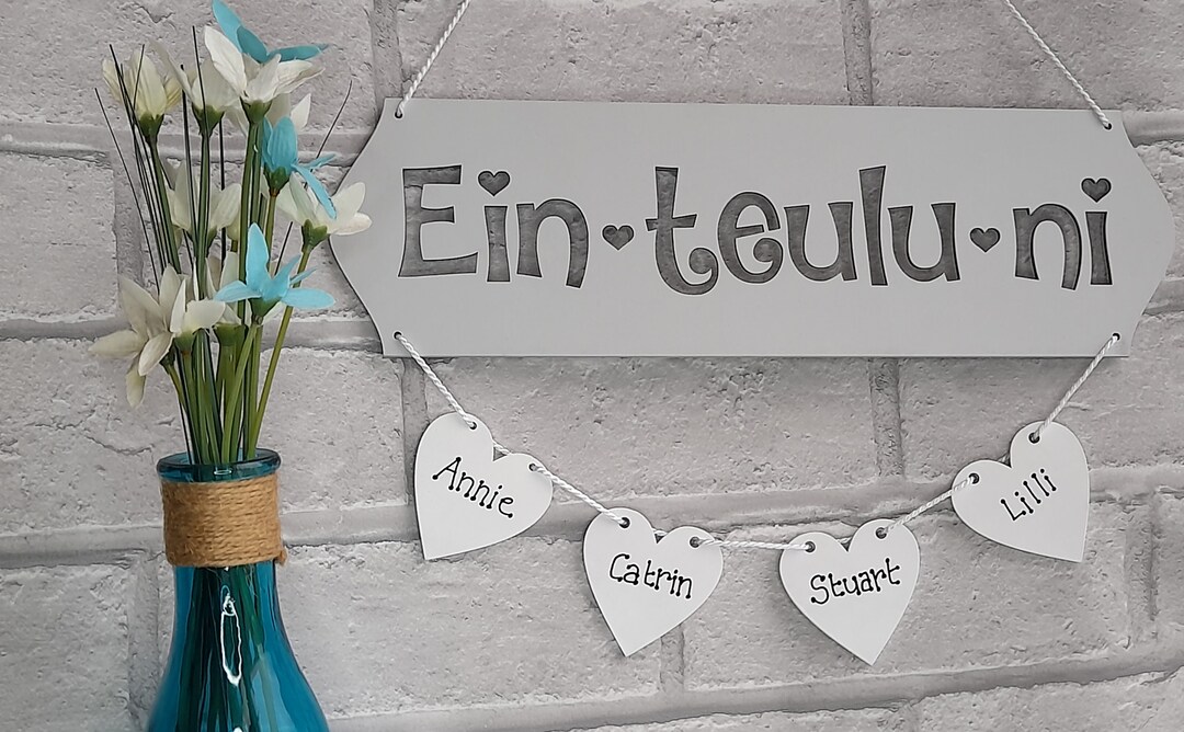 Personalised Family Plaque, Welsh Decor, Welsh Plaque, Ein Teulu Ni ...