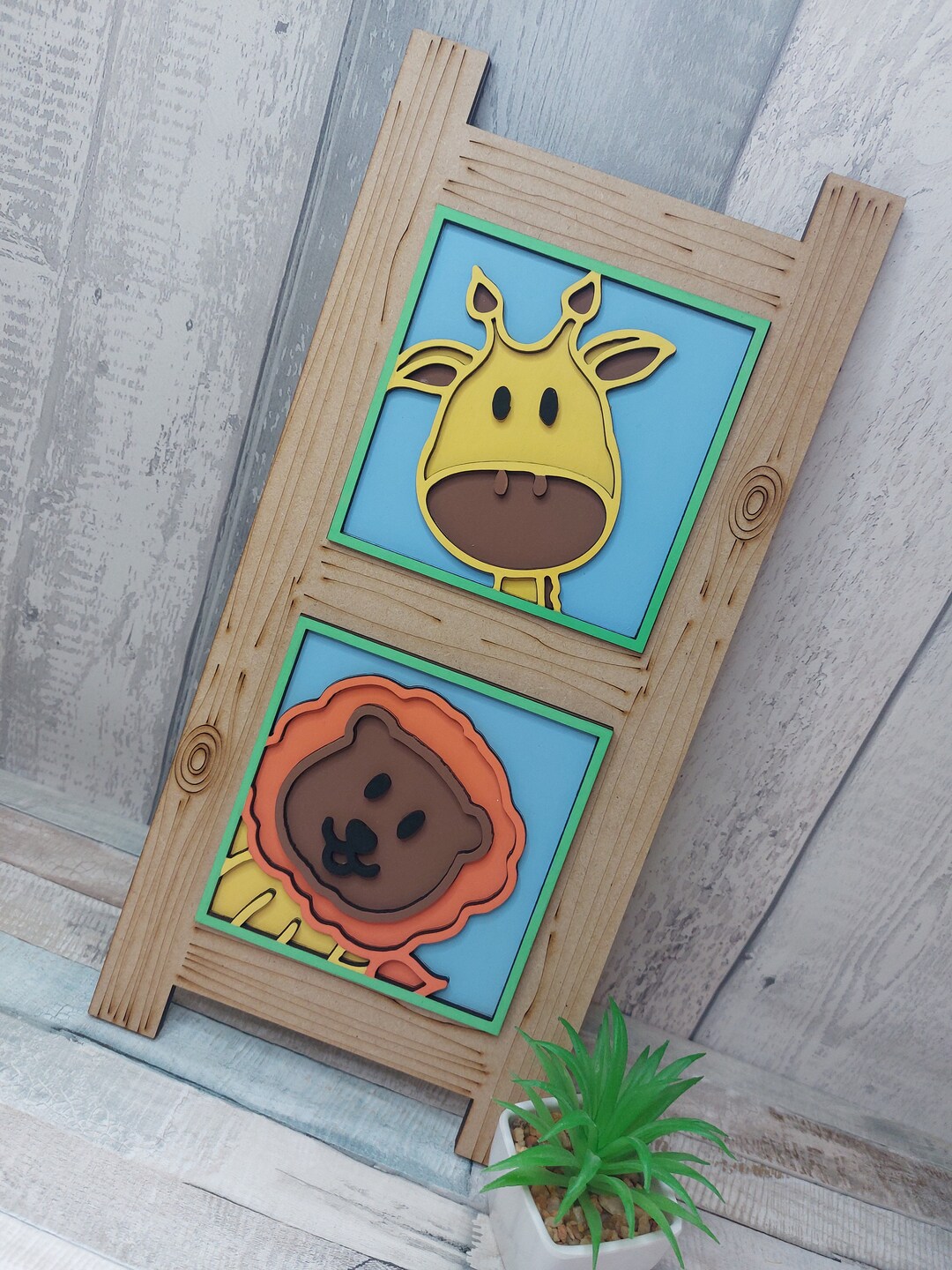 Safari Themed Ladder Frame, Safari Nursery, Safari Bedroom, Gift for ...