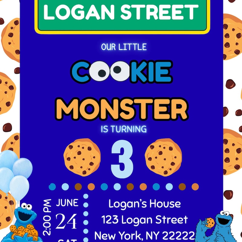 Cookie Monster Theme - Etsy