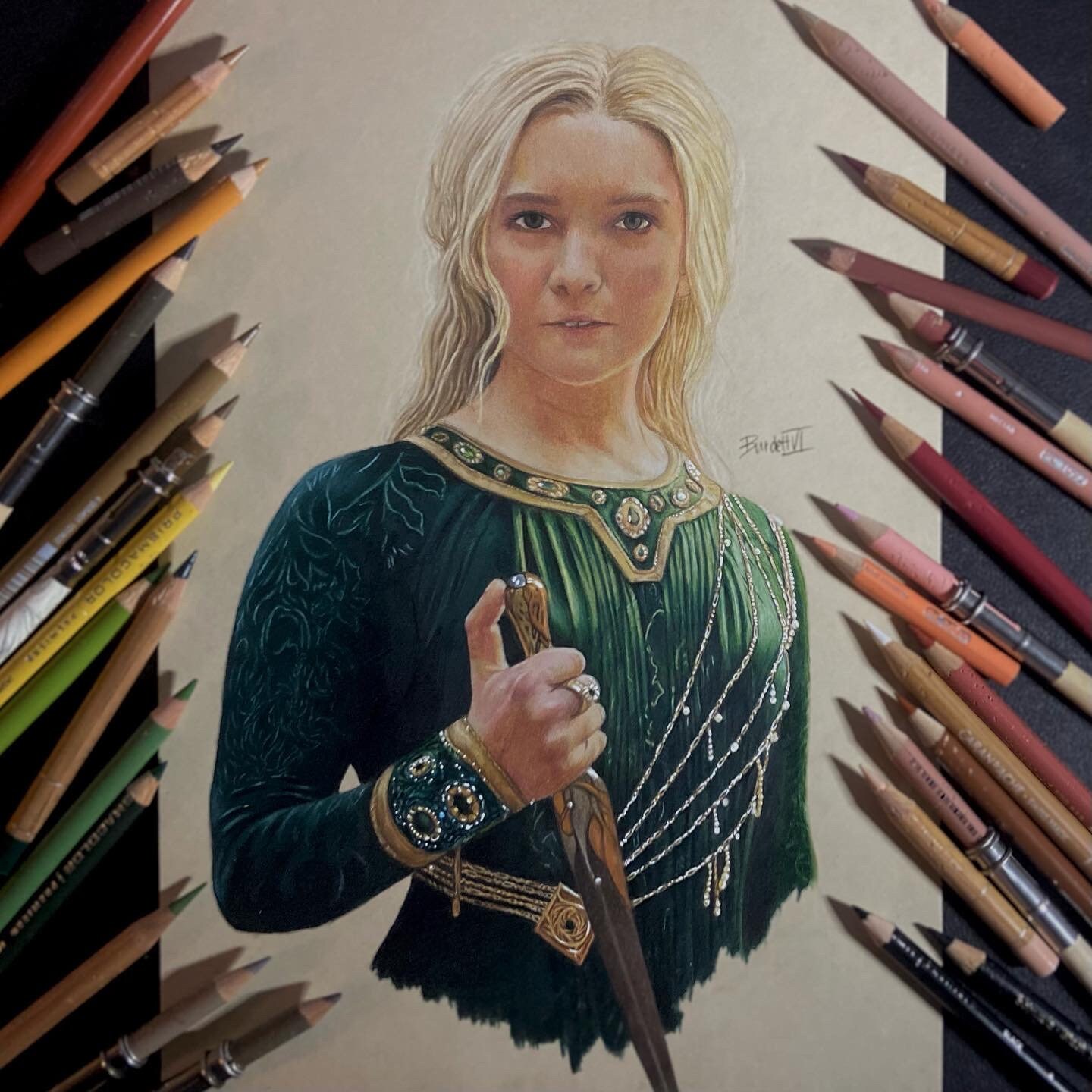 GALADRIEL the Lord of the Rings the Rings of Power Portrait A4 A5 Art ...