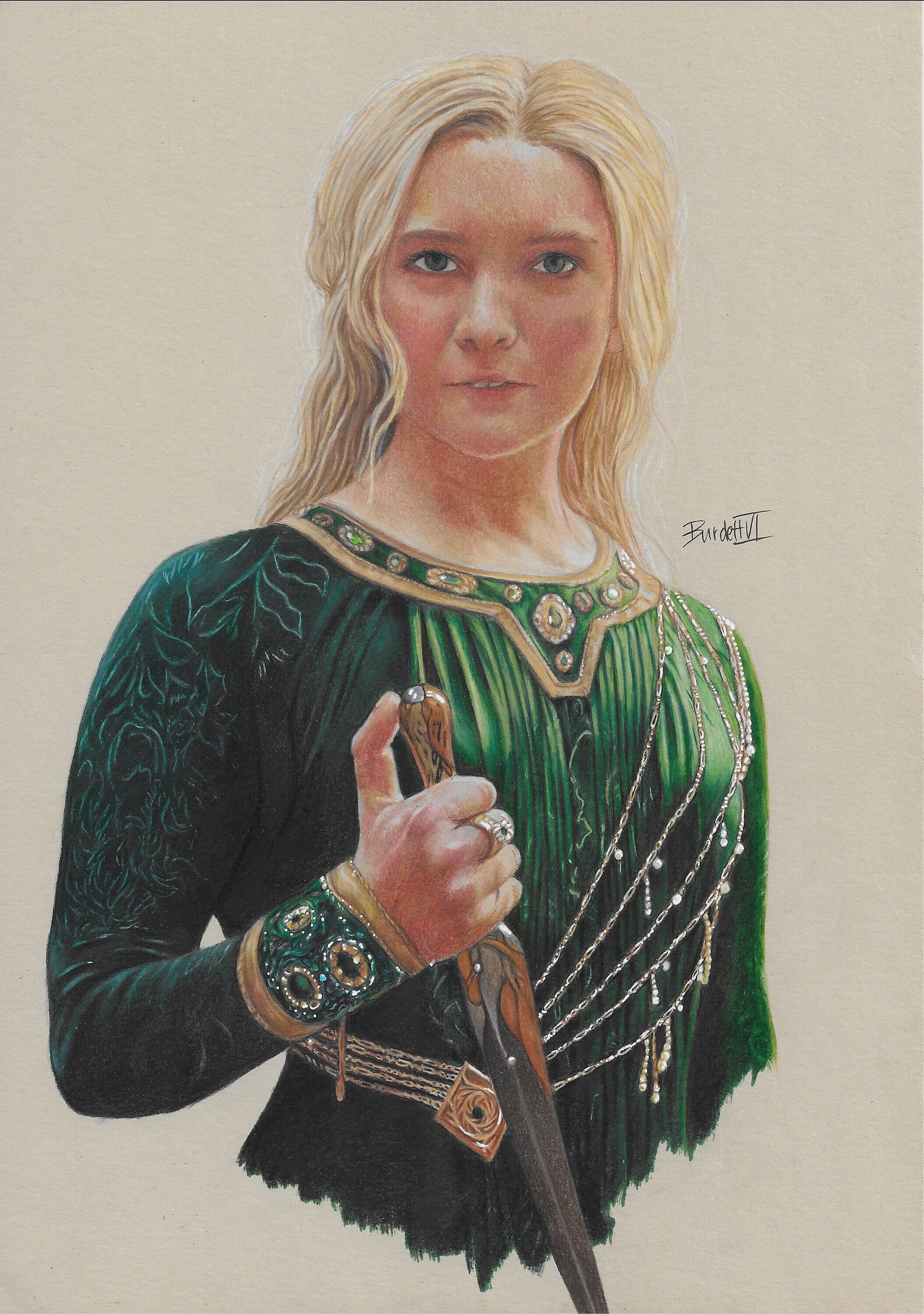 GALADRIEL the Lord of the Rings the Rings of Power Portrait A4 A5 Art ...