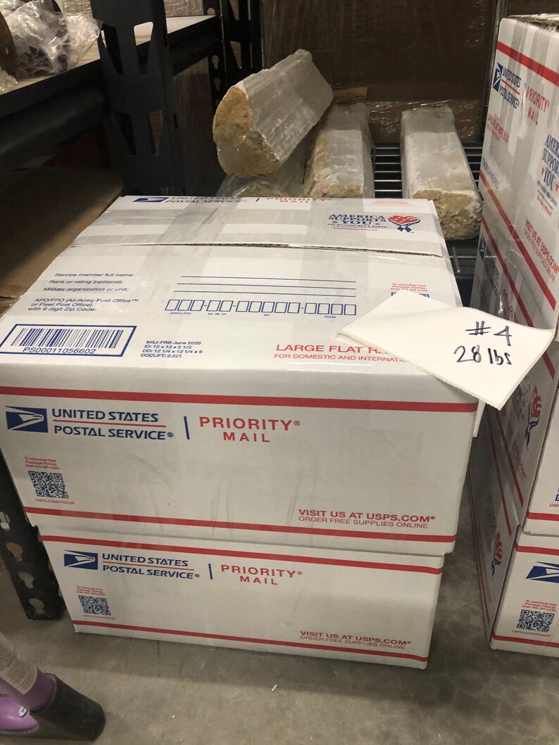 Medium Flat Rate Boxes Filled With Broken Selenite for | Etsy