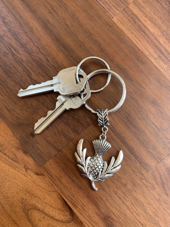 Scottish Celtic Thistle Keychain - Etsy