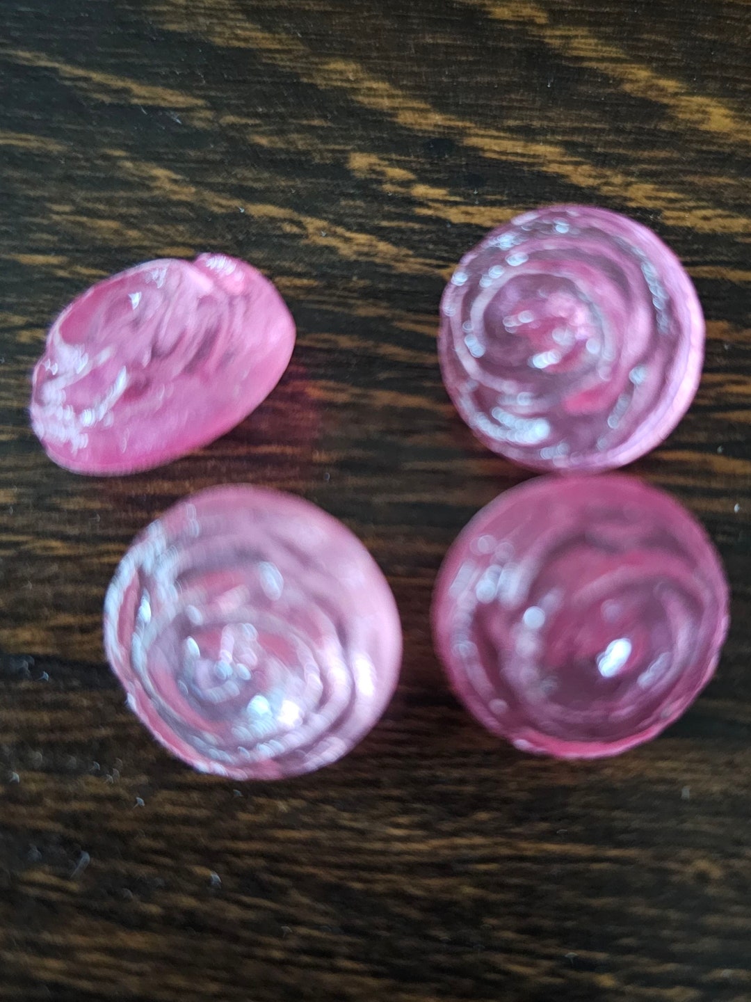 Original Vintage Buttons - Set of Four - Light Pink Rose Buttons - 5/8 ...