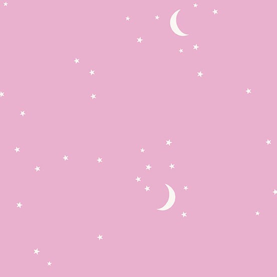 Moon and Stars Pink by Andover Fabrics 9708-E - Etsy