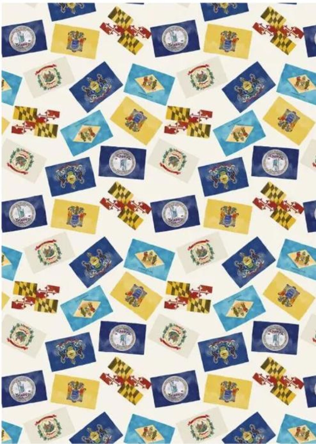 All Mid Atlantic Shop Hop Fabric Line – Flags – White by Benartex ...