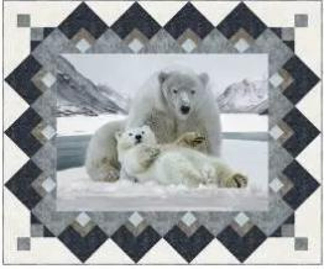 Graphite Polar Bear Quilt Kit by Hoffman graphitepolarbearkit - Etsy