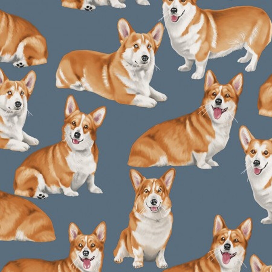 Corgi Fabric by Timeless Treasures | Etsy