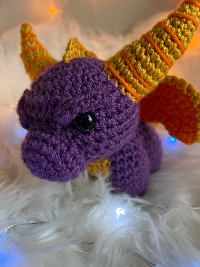 Handmade Crochet Amigurumi Spyro the Dragon Fan Art Plushy Power up ...