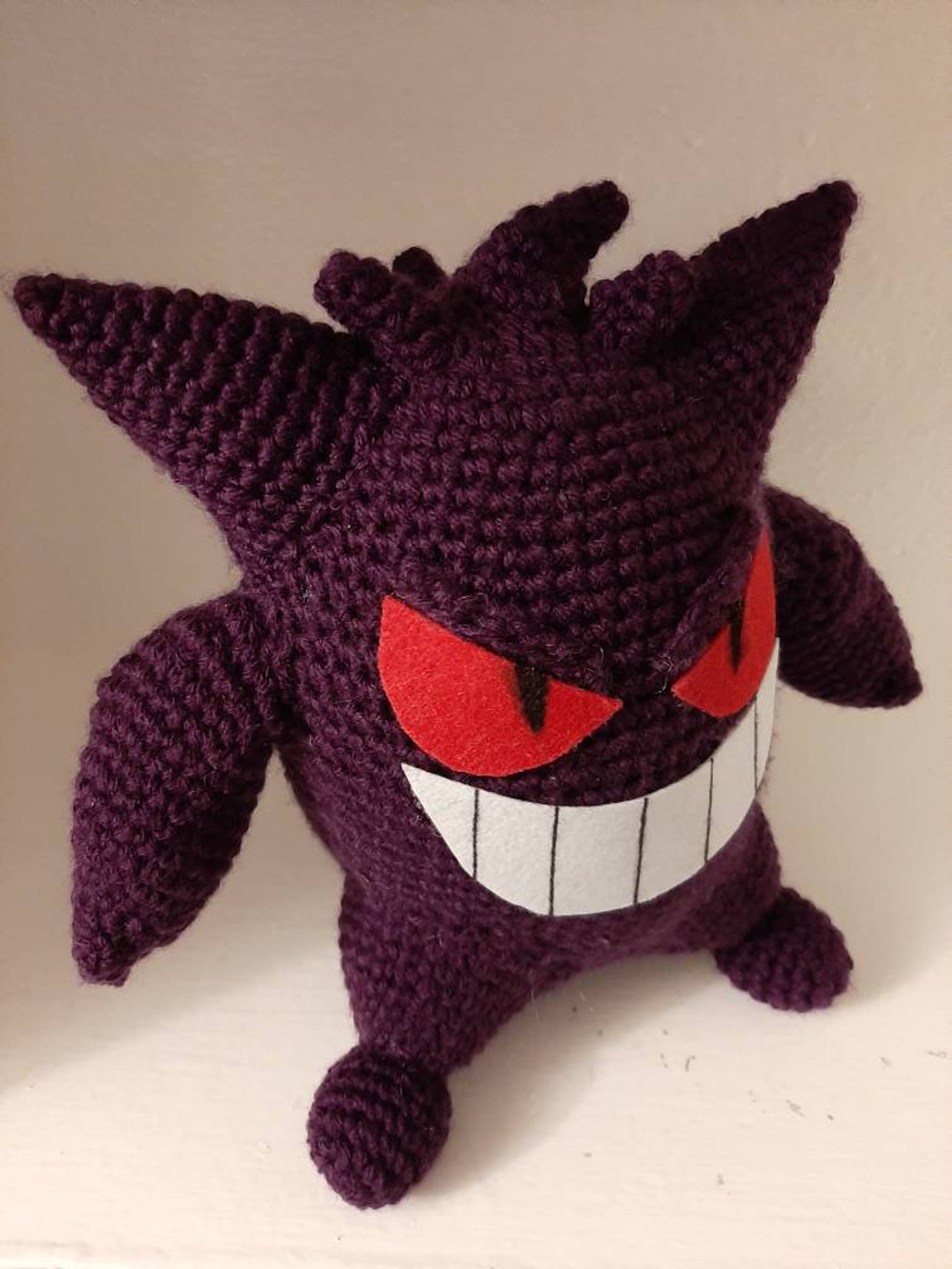Handmade Crochet Amigurumi Gengar Pokemon Plushy | Etsy