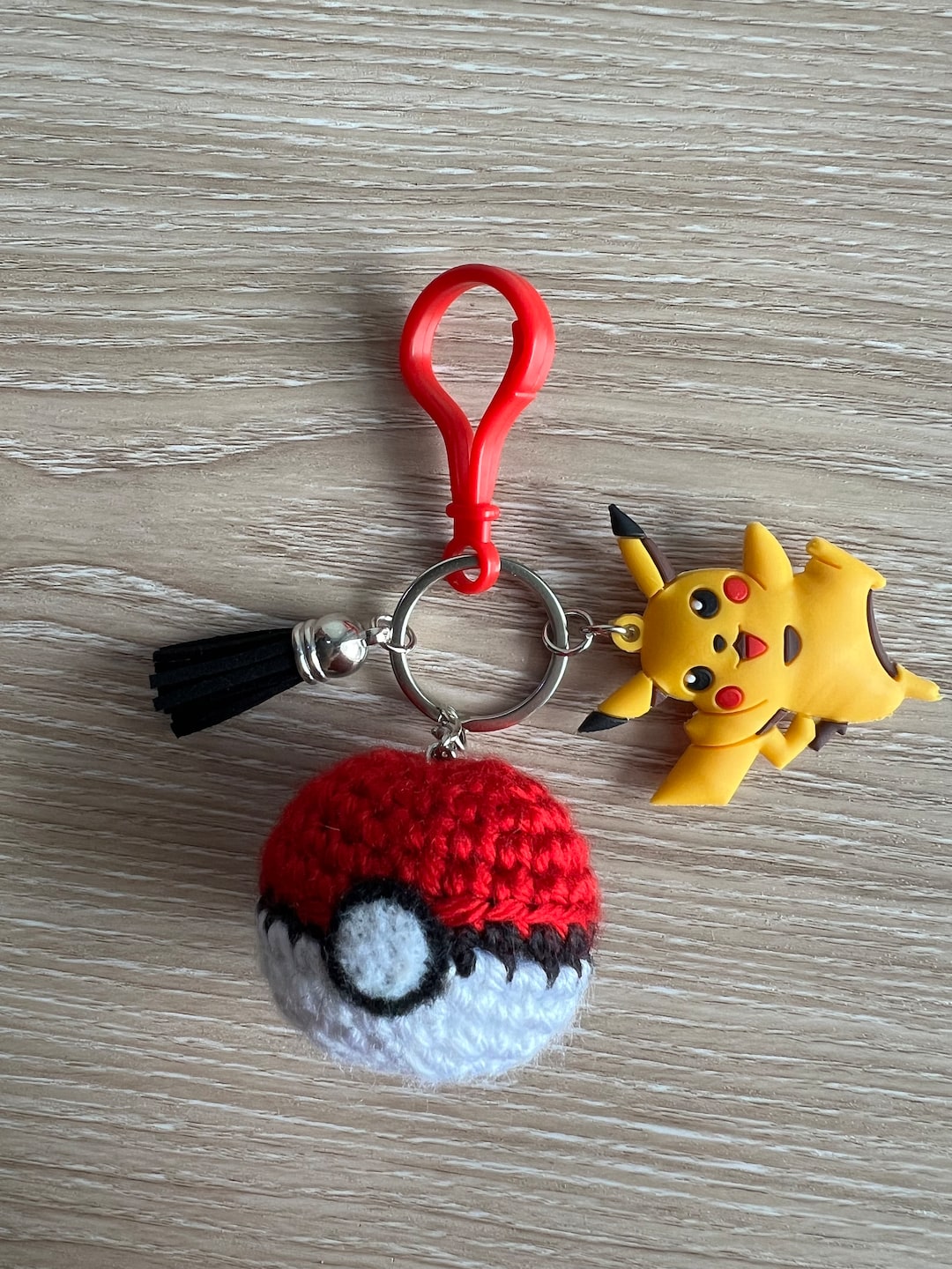 Handmade Crochet Pokemon Pokeball Keychain Amigurumi With Silicone ...