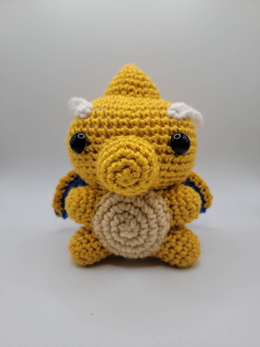 Handmade Crochet Amigurumi Dragonite Inspired Pokemon Plushy - Etsy