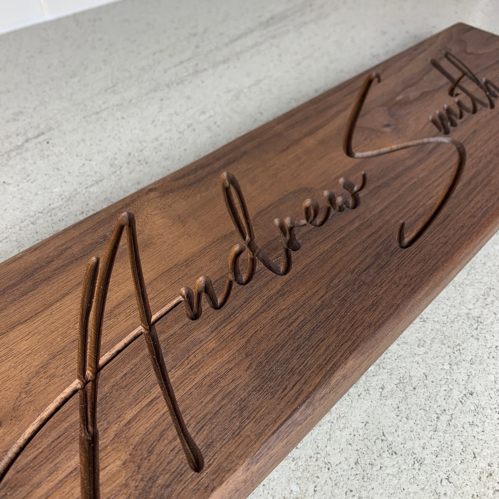 Personalised Walnut CNC Engraved Sign Choose your text & | Etsy