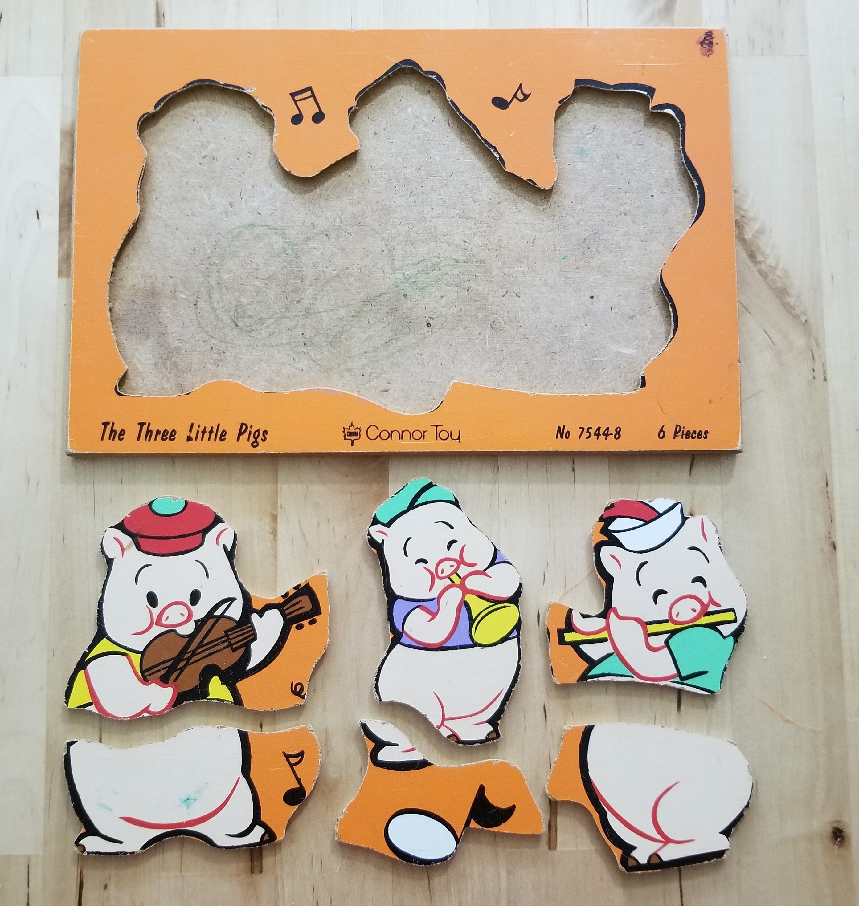 The Three Little Pigs - Vintage Wooden Puzzle - Etsy