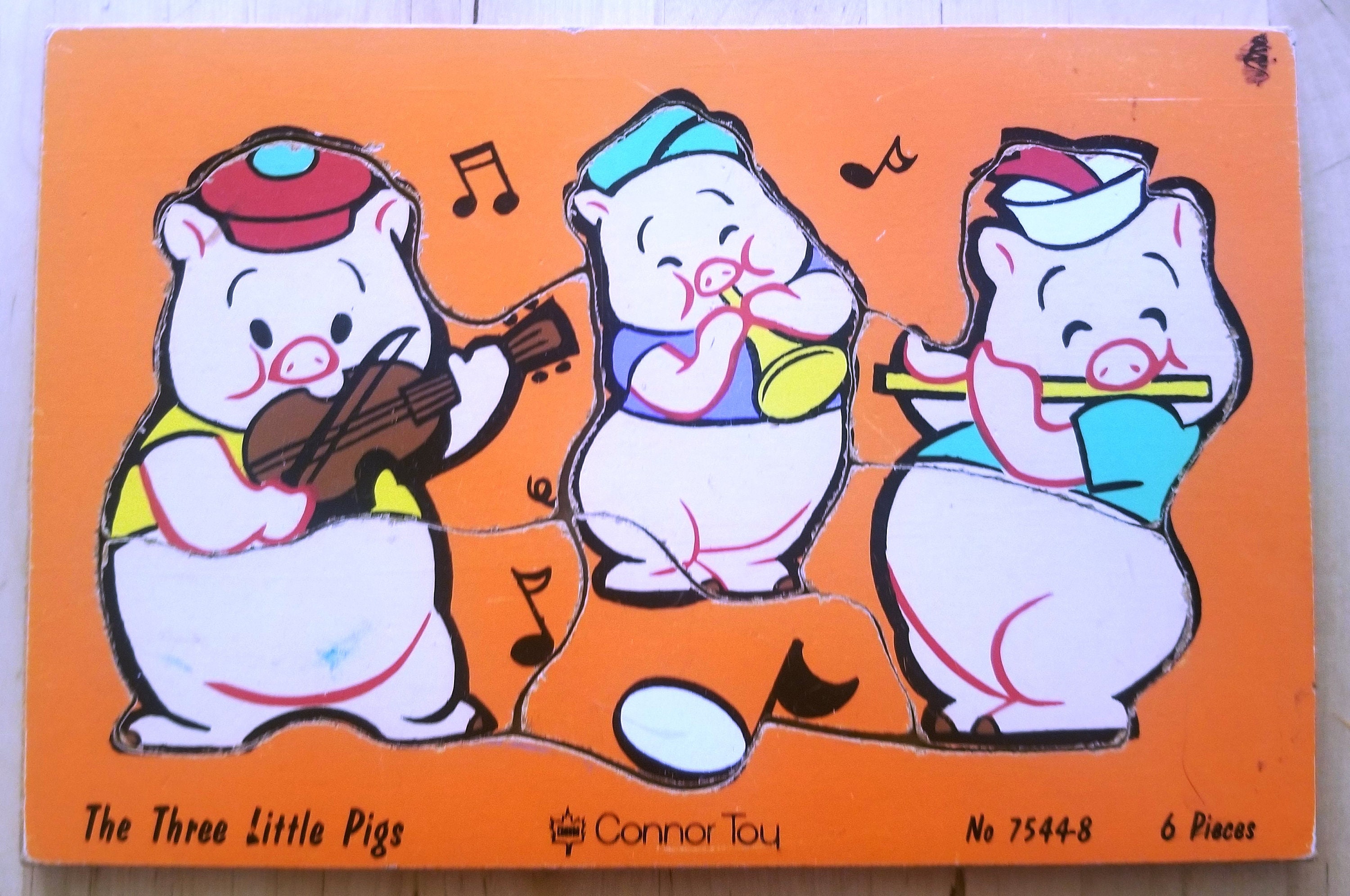 The Three Little Pigs - Vintage Wooden Puzzle - Etsy