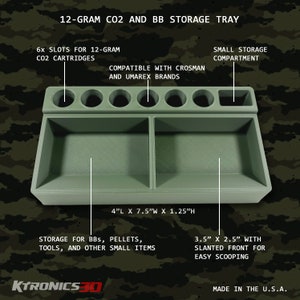 12-gram C02 Cartridge Storage Tray for Airsoft Air Gun BB Pellet 3D ...