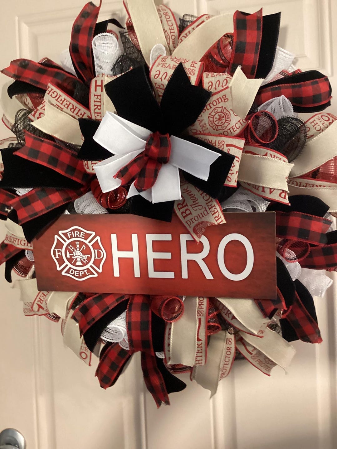 Firefighter Hero Wreath, Perfect for the Hero in Your Life. Great Gift ...