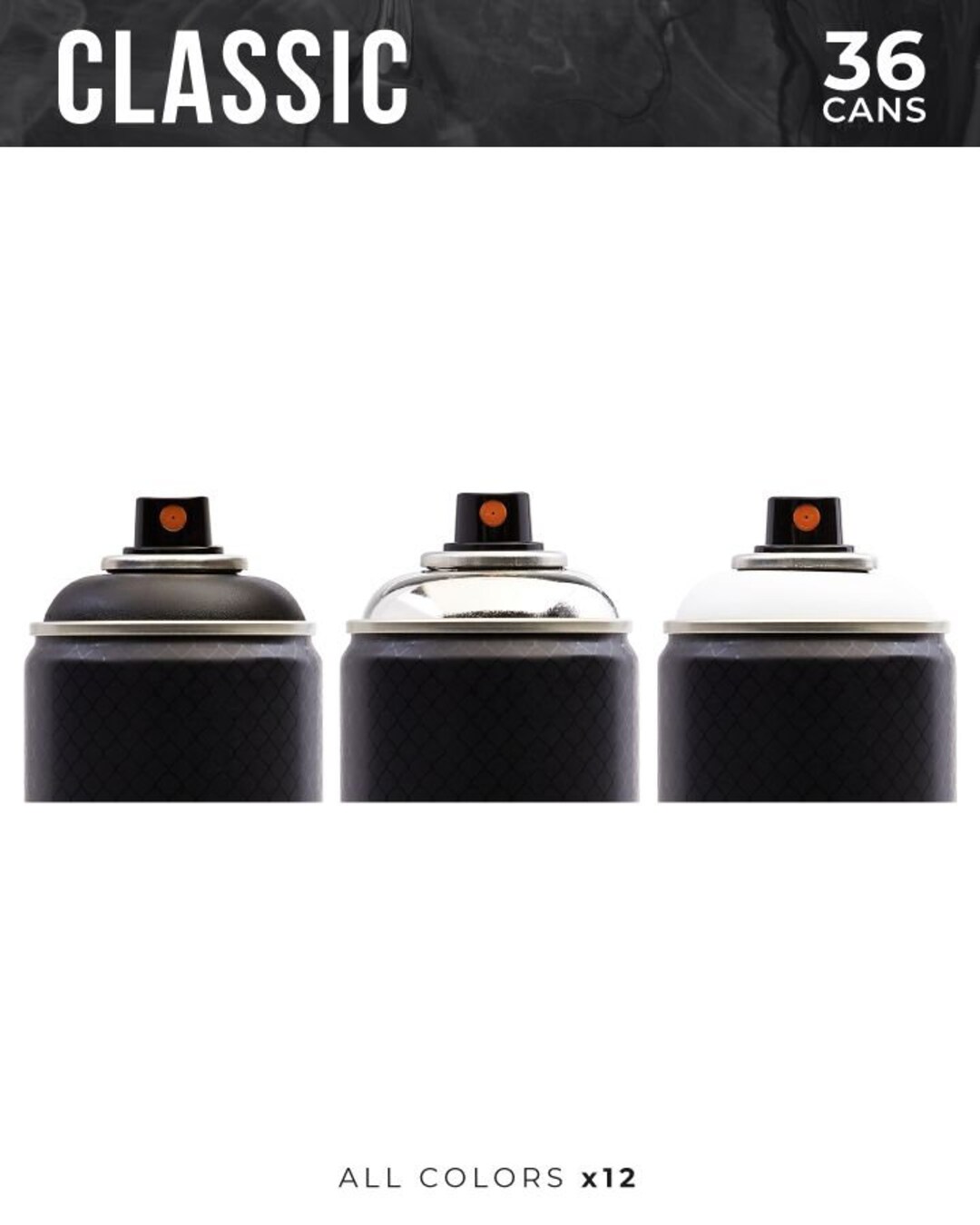 Double A Spraypaint - Just the Basics (black/white/chrome) 36 Pack - Etsy