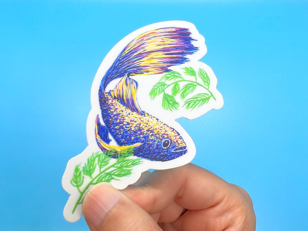 Koi Fish Sticker | Marine Life, Artsy Decal - Etsy