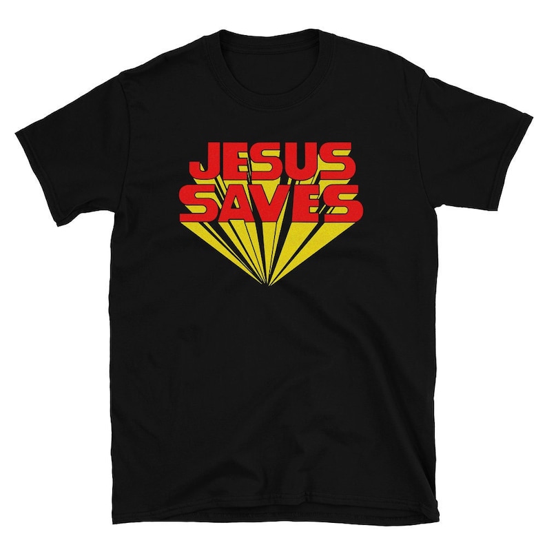 Jesus Saves Men's/unisex Black Graphic T Shirt Super - Etsy