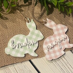 Bunny Name Tag/ Bunny/ Acrylic Tag / Kids Gifts / Name Tag ...
